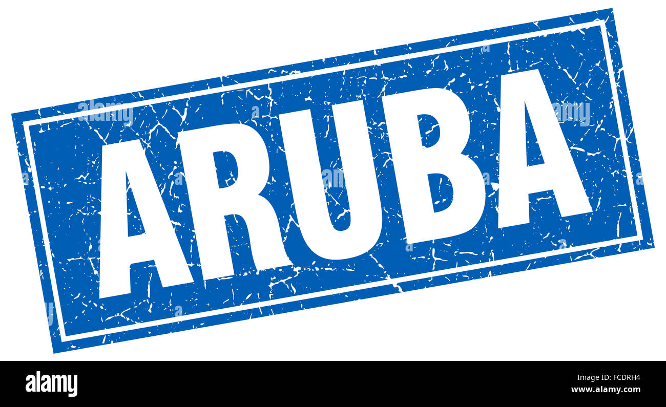 Aruba blue square grunge vintage isolated stamp Stock Photo - Alamy