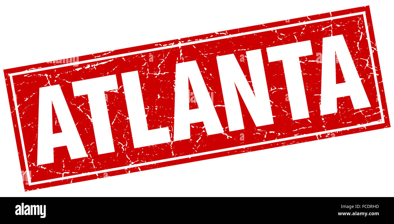 Atlanta red square grunge vintage isolated stamp Stock Photo - Alamy