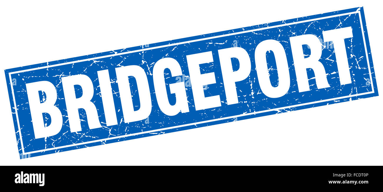 Bridgeport blue square grunge vintage isolated stamp Stock Photo - Alamy
