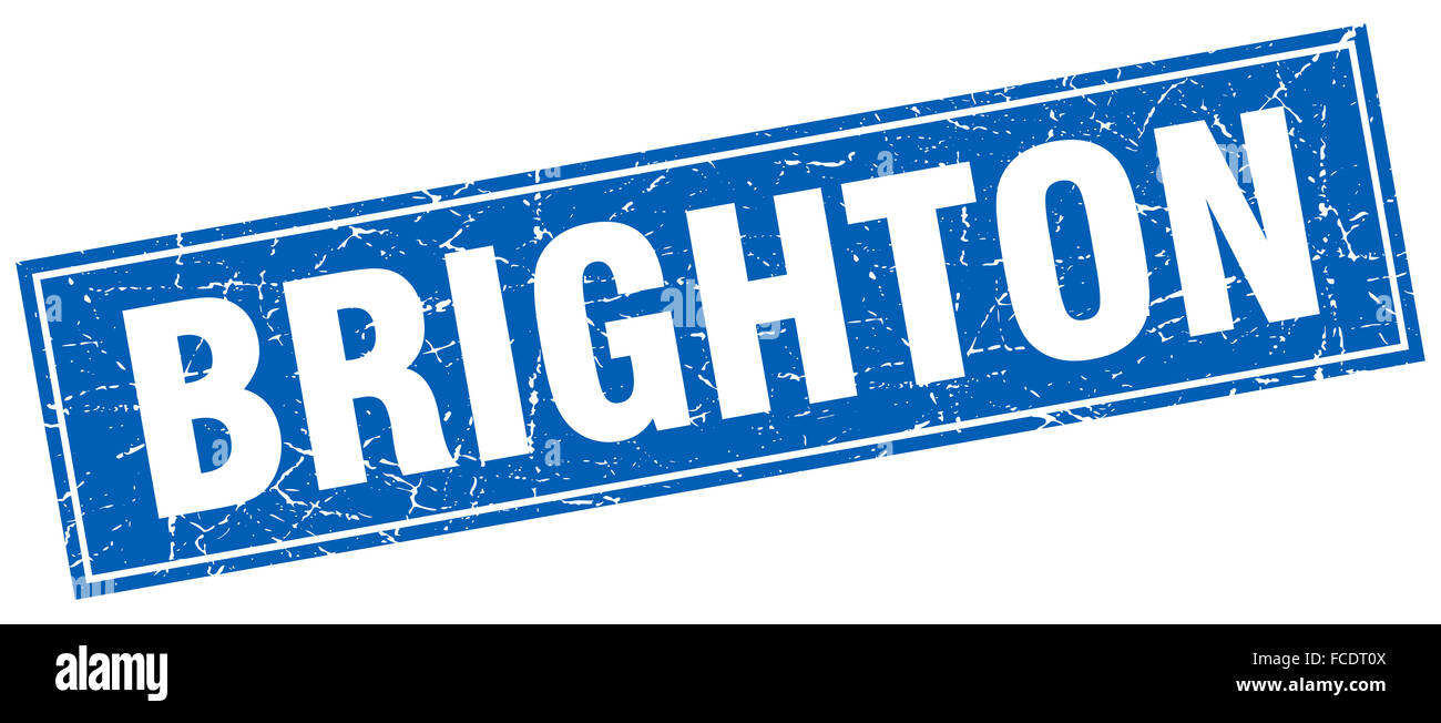 Brighton blue square grunge vintage isolated stamp Stock Photo - Alamy