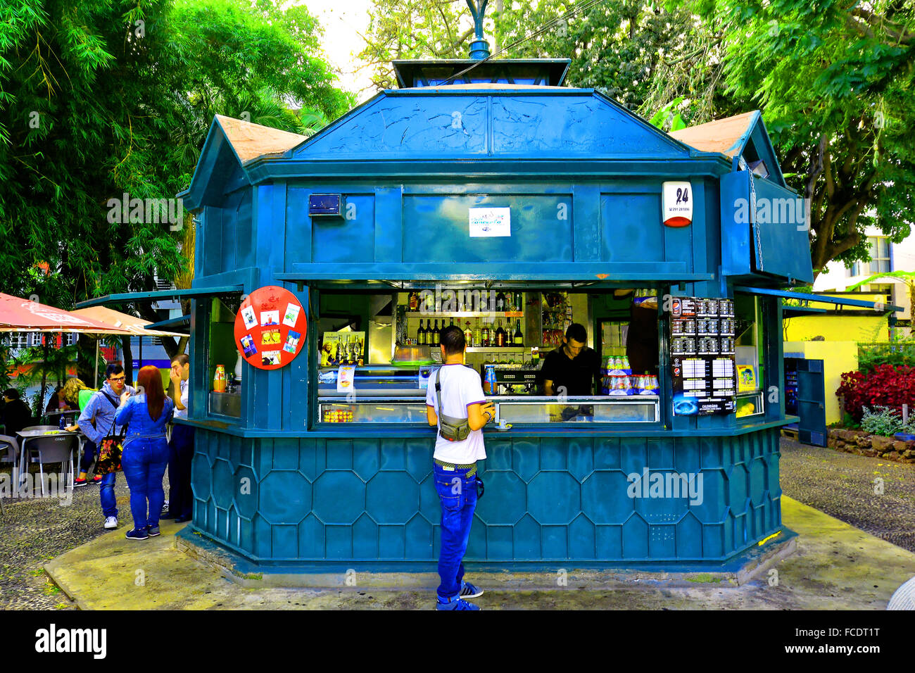 Blue kiosk hi-res stock photography and images - Alamy