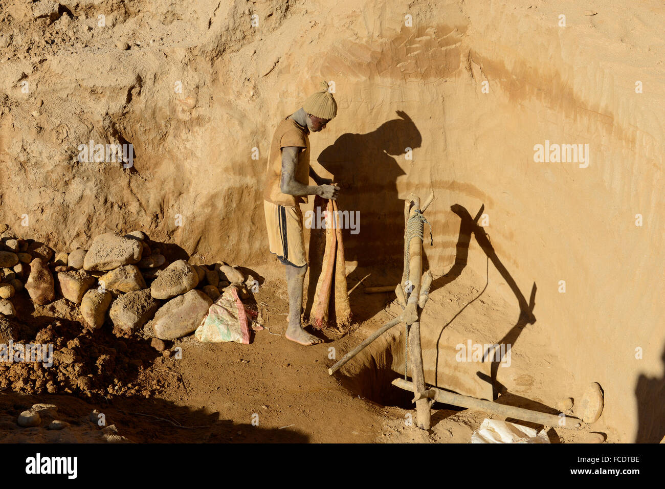 MADAGASCAR, region Manajary, town Vohilava, small scale gold mining ...