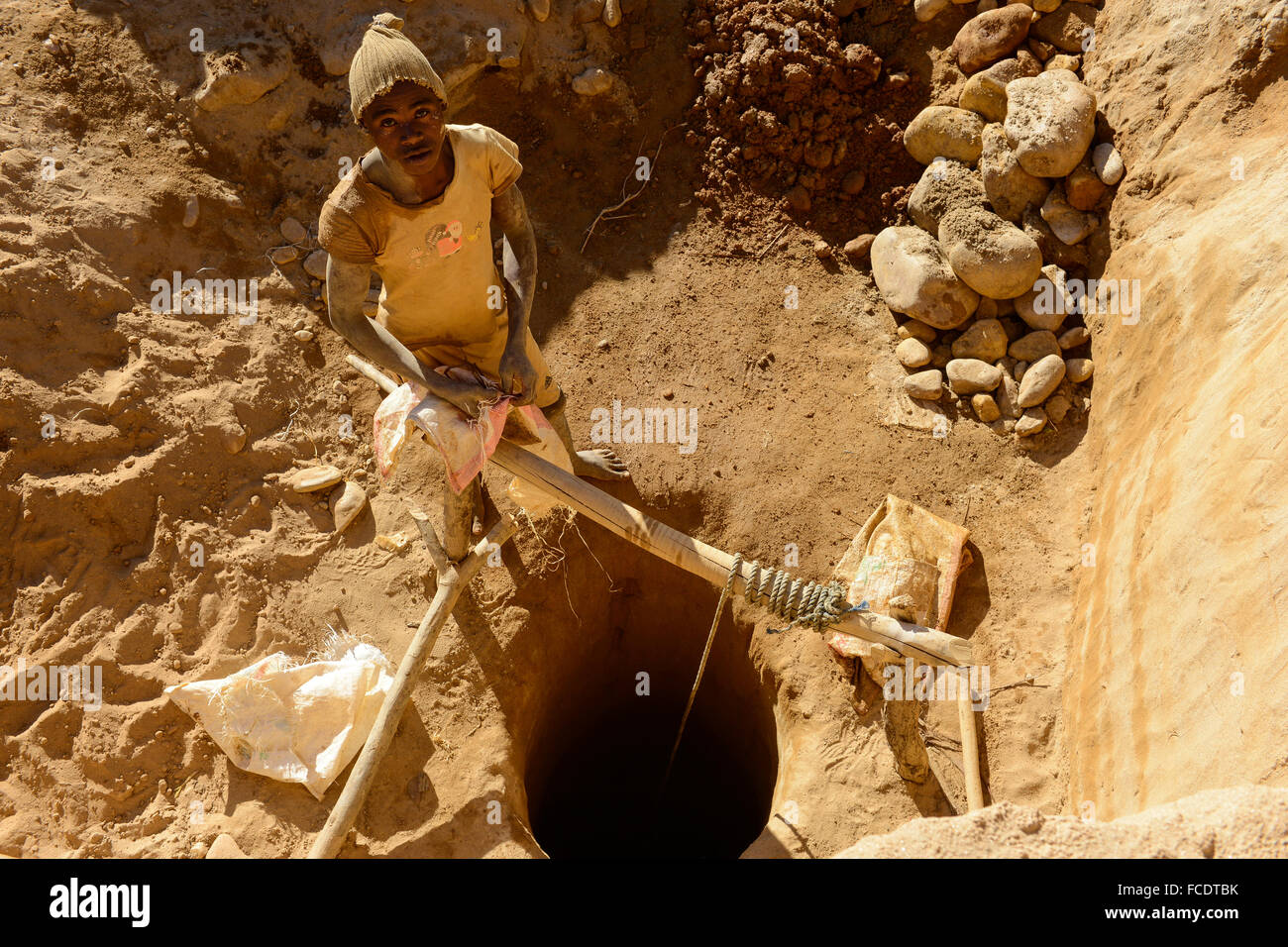 MADAGASCAR, region Manajary, town Vohilava, small scale gold mining ...