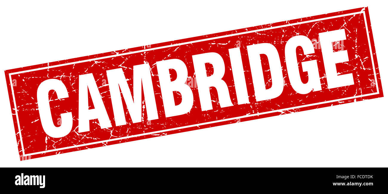 Cambridge red square grunge vintage isolated stamp Stock Photo - Alamy