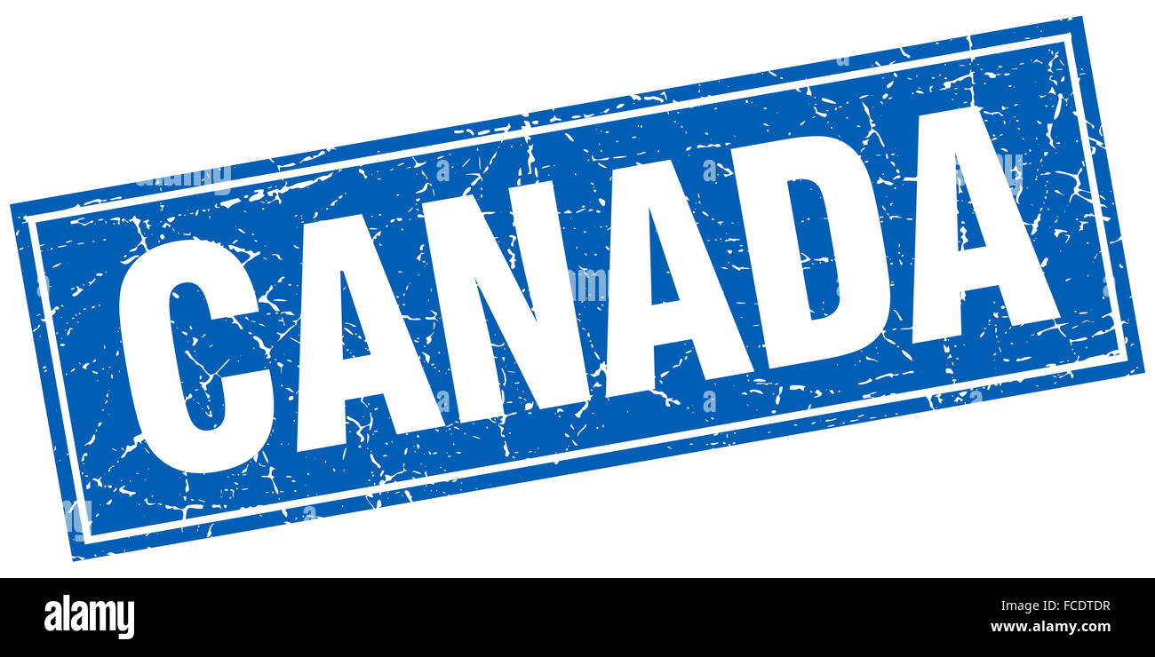 Canada blue square grunge vintage isolated stamp Stock Photo - Alamy