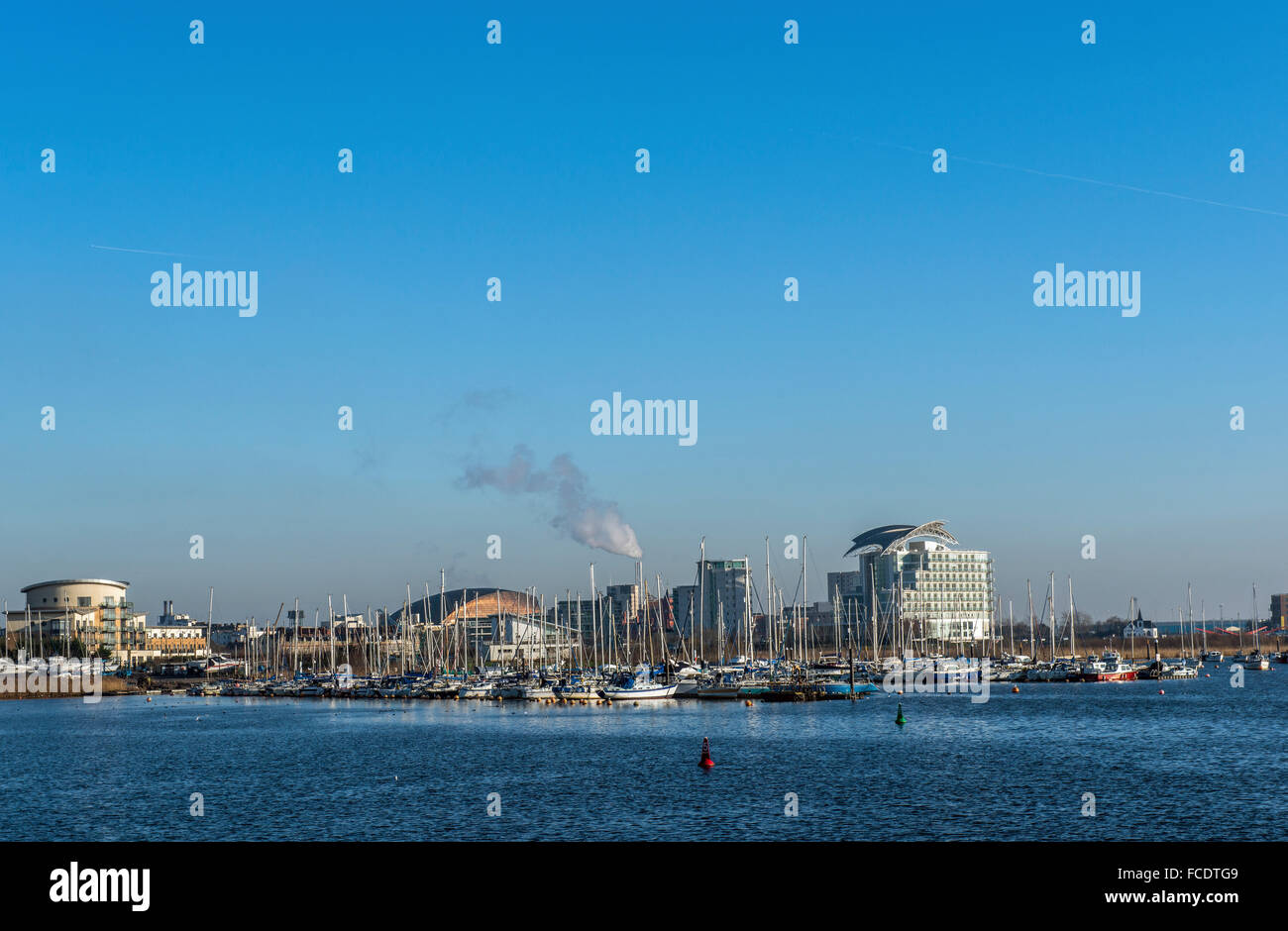 View of the Cardiff Bay area of Cardiff City showing the Millennium ...