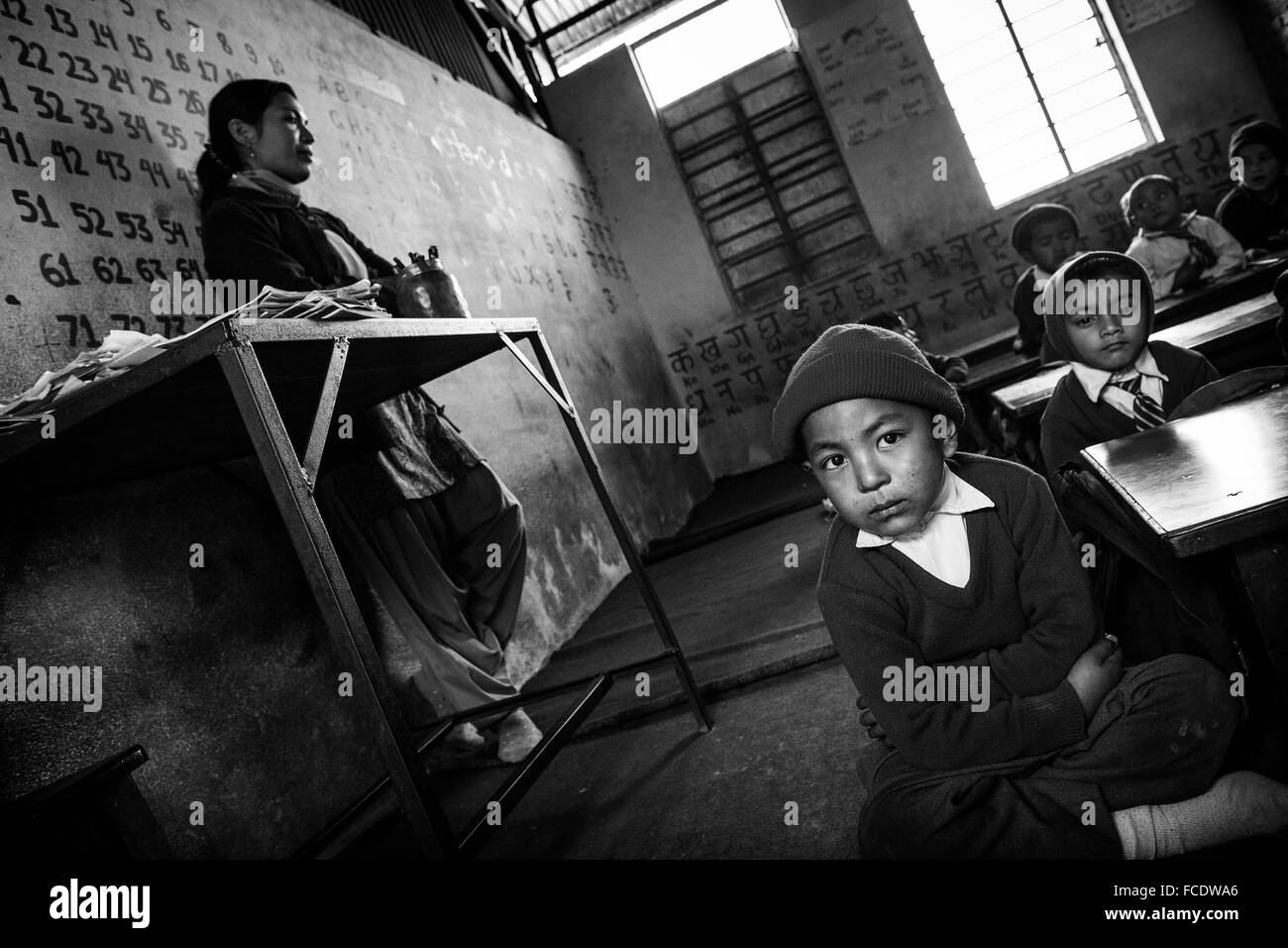 Nepal school Black and White Stock Photos & Images - Alamy