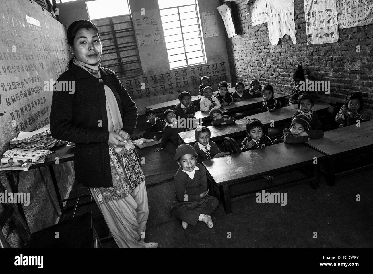 Nepal school Black and White Stock Photos & Images - Alamy