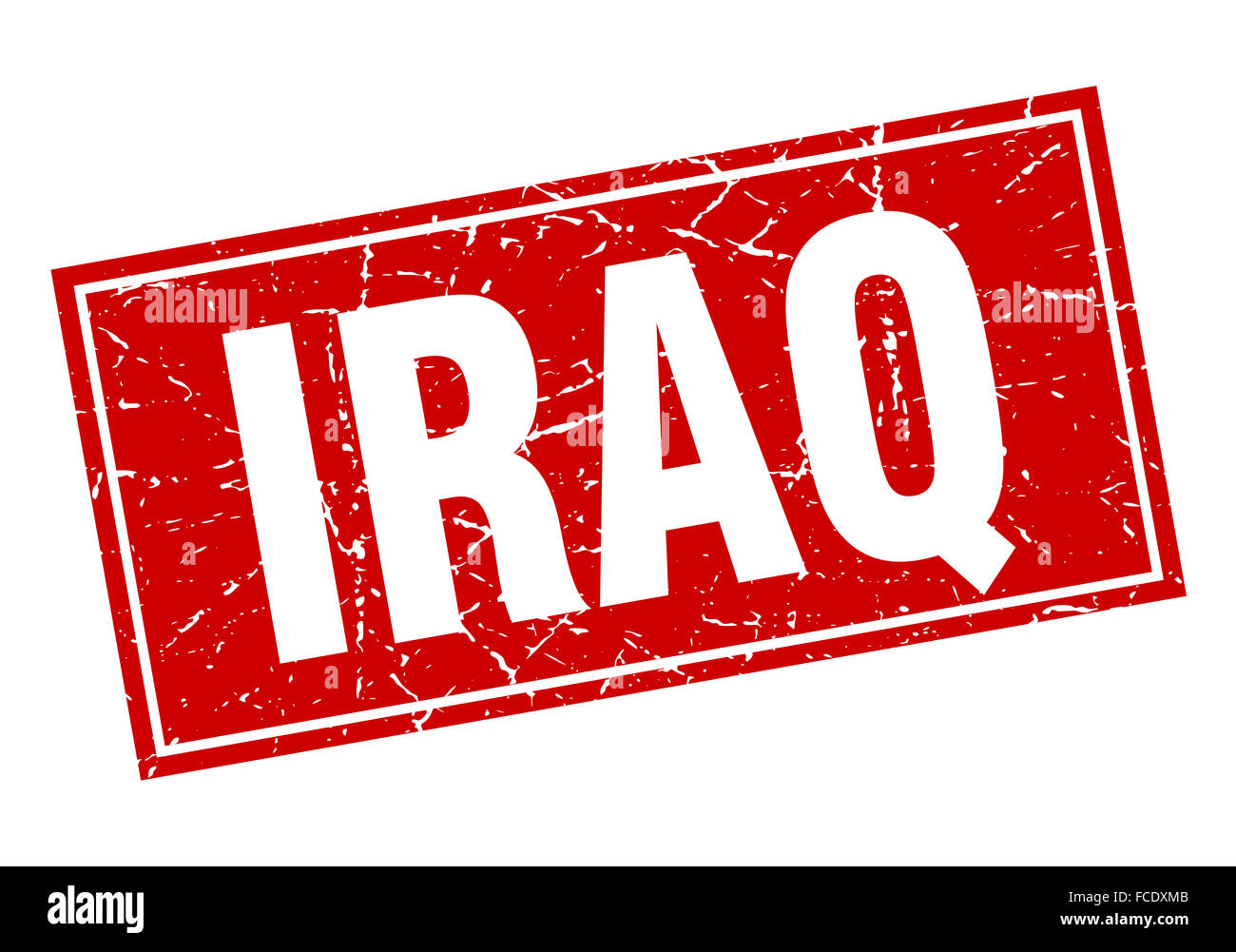 Iraq red square grunge vintage isolated stamp Stock Photo - Alamy