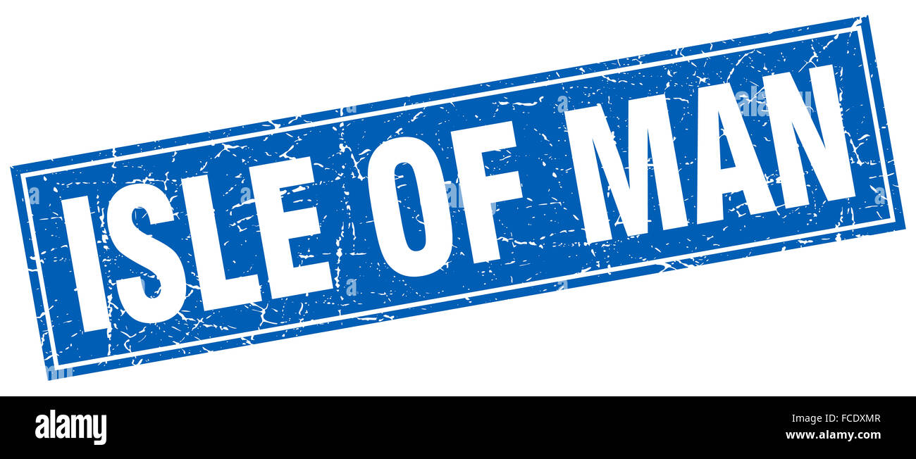 Isle Of Man blue square grunge vintage isolated stamp Stock Photo - Alamy