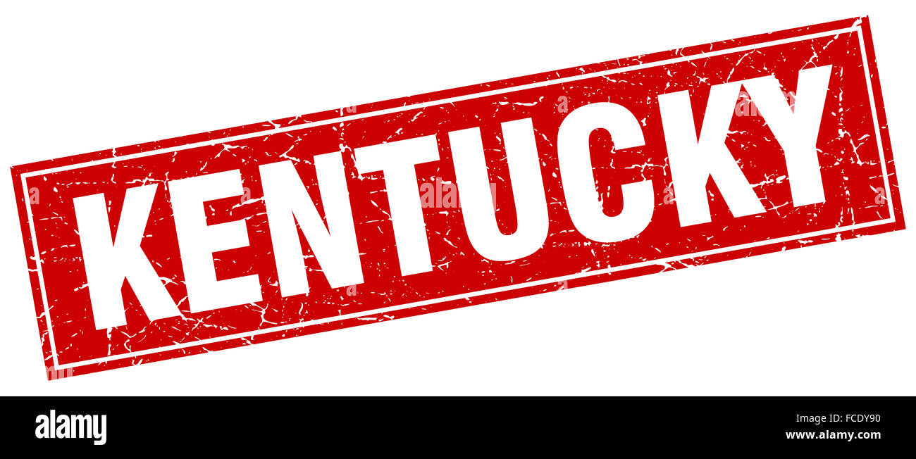 Kentucky red square grunge vintage isolated stamp Stock Photo - Alamy