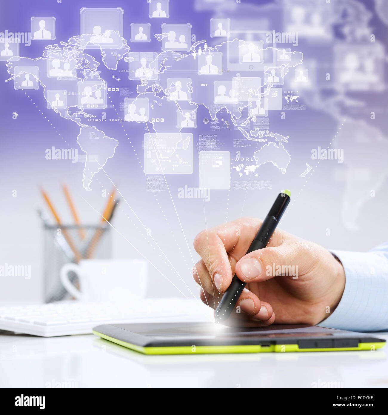 Close up of human hand drawing business strategy plan Stock Photo - Alamy