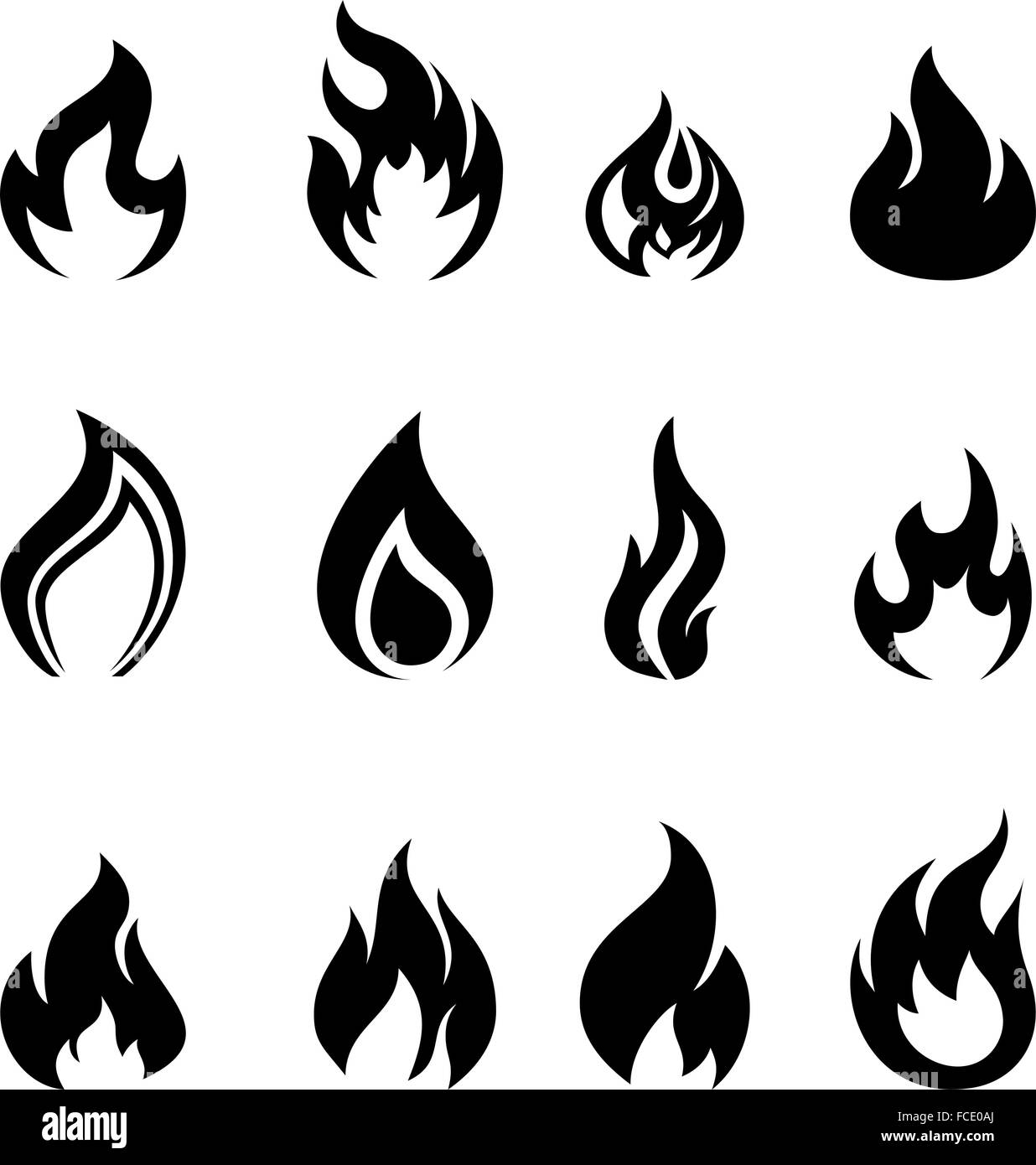 Fire icons set Stock Vector Image & Art - Alamy
