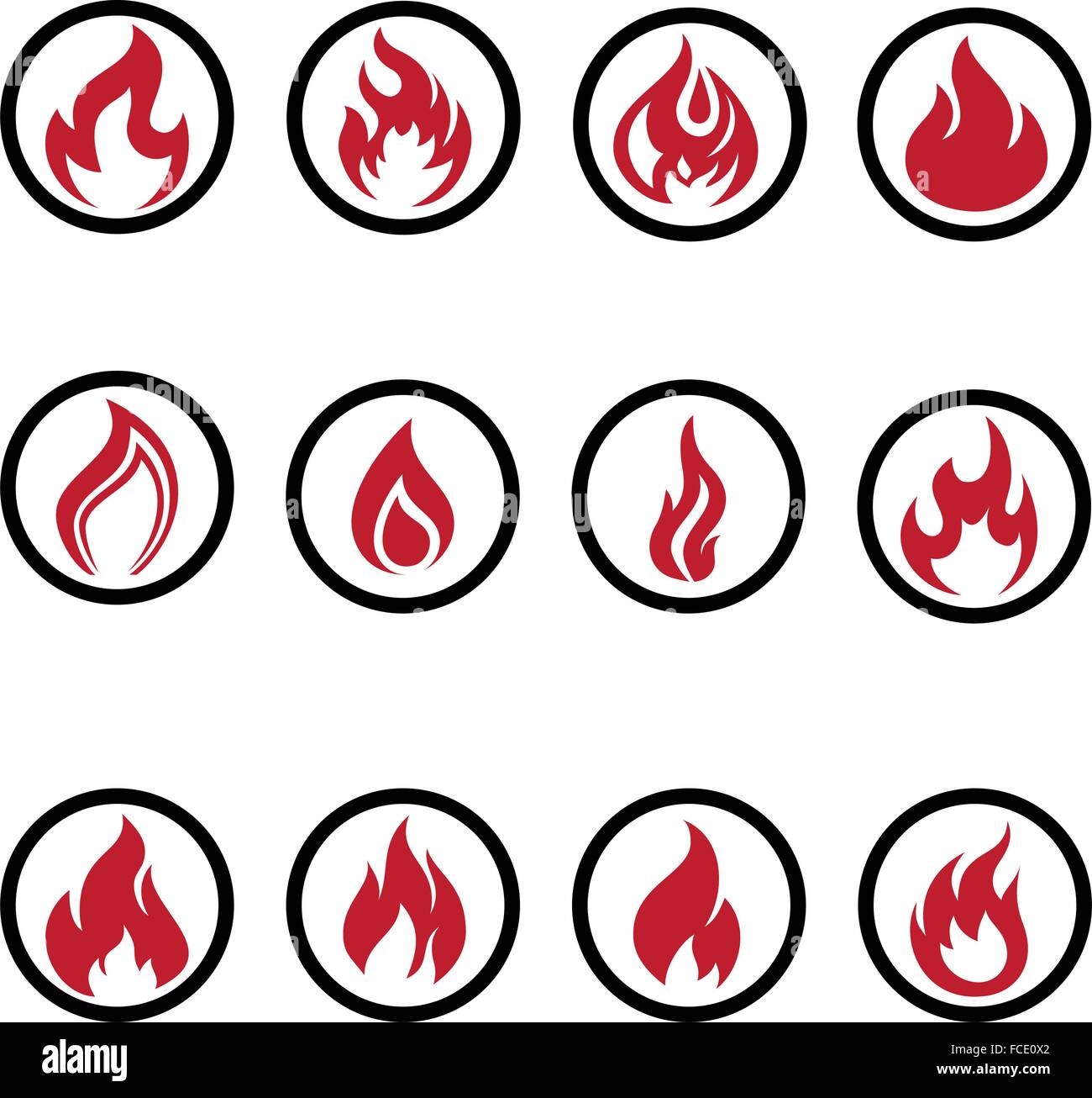 Fire icons set Stock Vector Image & Art - Alamy
