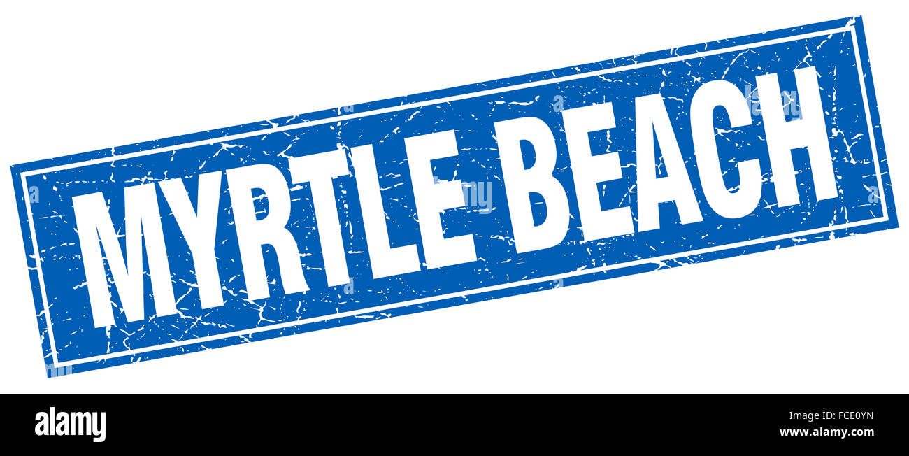 Myrtle Beach blue square grunge vintage isolated stamp Stock Photo - Alamy