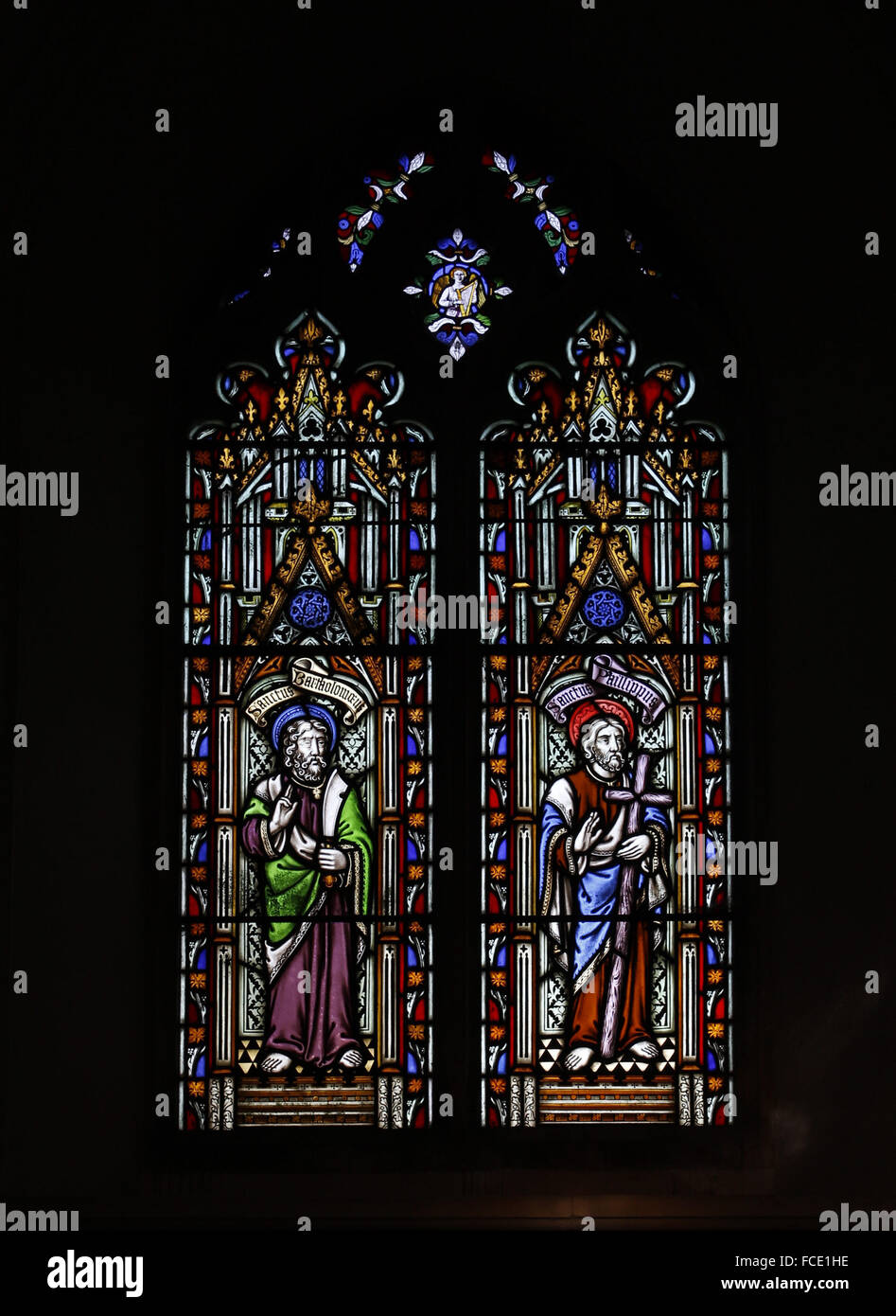 Stained glass window by William Warrington depicting the Apostles ...