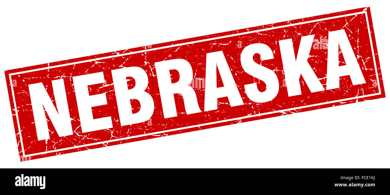 Nebraska red square grunge vintage isolated stamp Stock Photo - Alamy