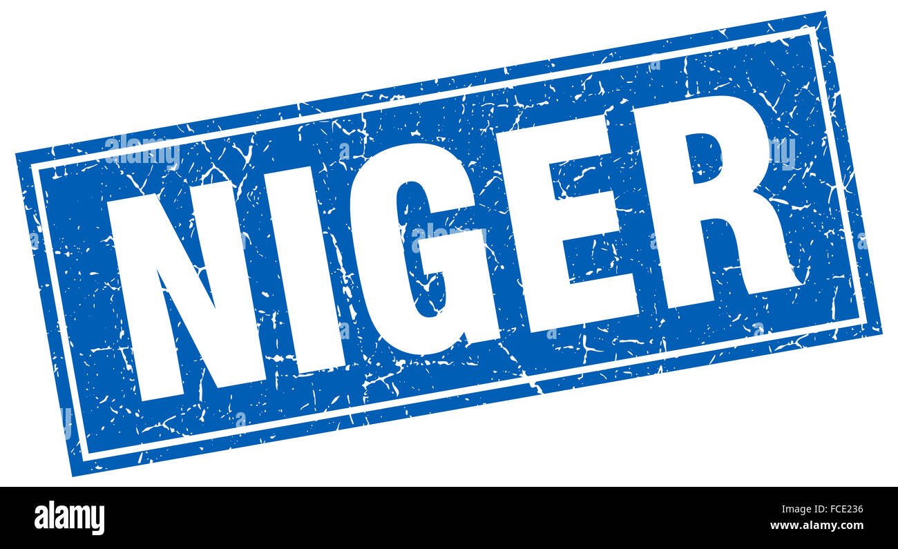 Niger blue square grunge vintage isolated stamp Stock Photo - Alamy