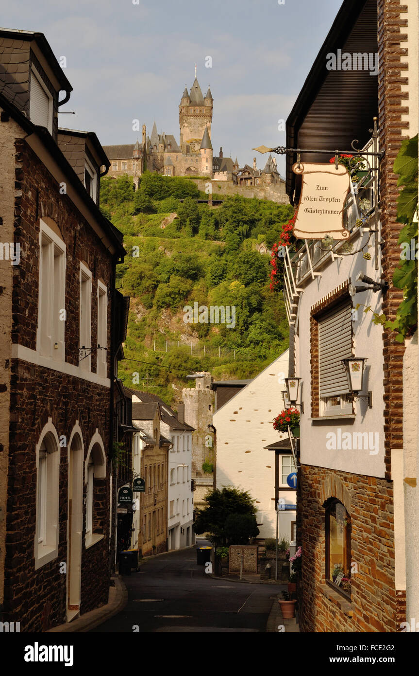 Cochem Imperial Castle, or Reichsburg, on the Moselle River, Germany ...
