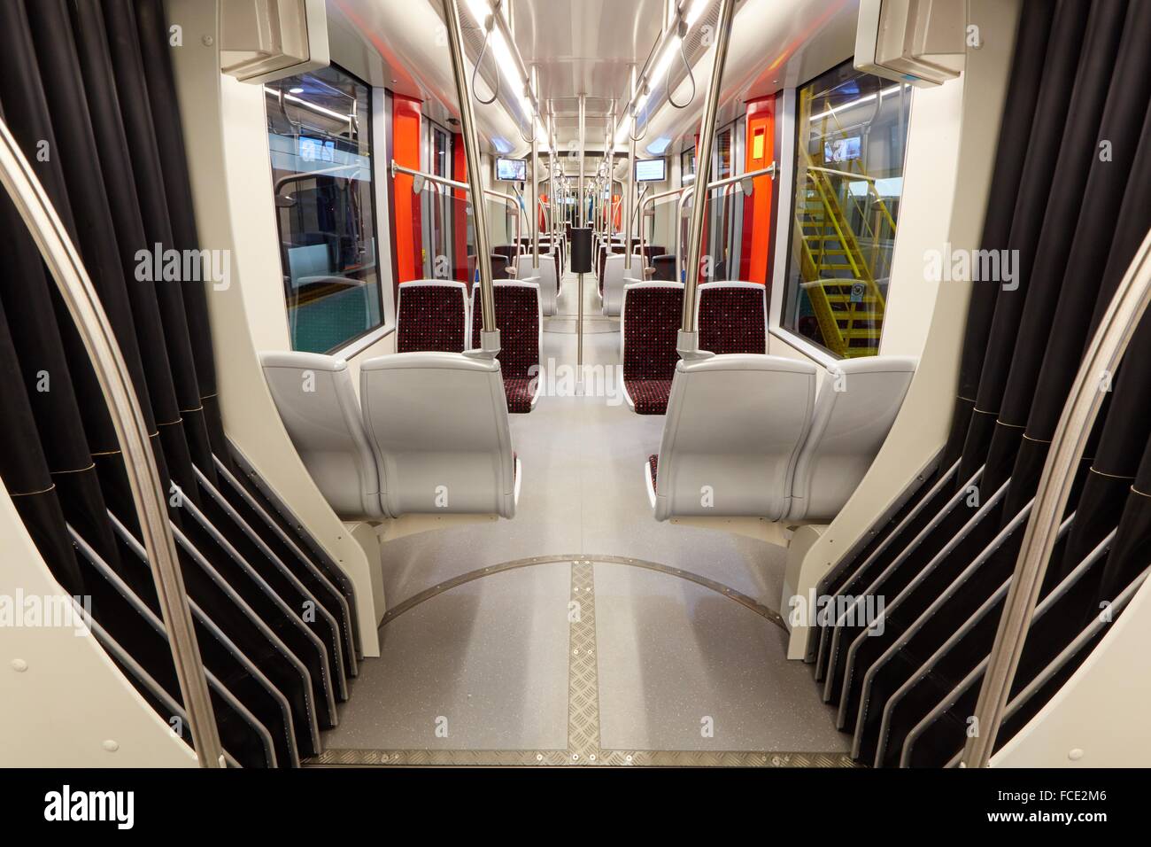 Modern tram interior hi-res stock photography and images - Alamy