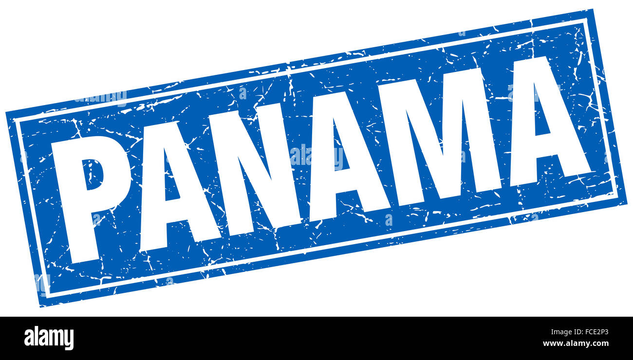 Panama blue square grunge vintage isolated stamp Stock Photo - Alamy