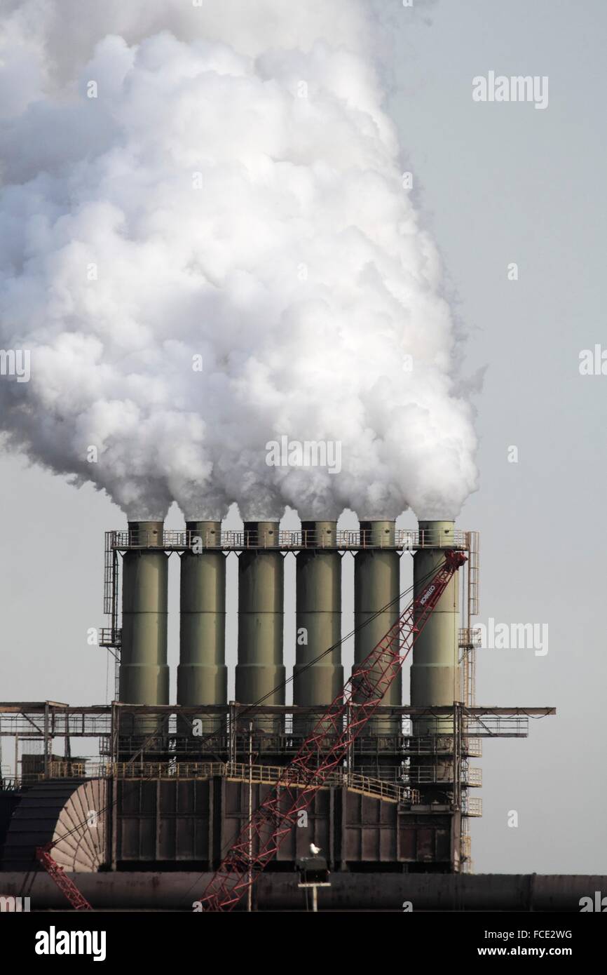 Netherlands, factory smokestacks Stock Photo - Alamy