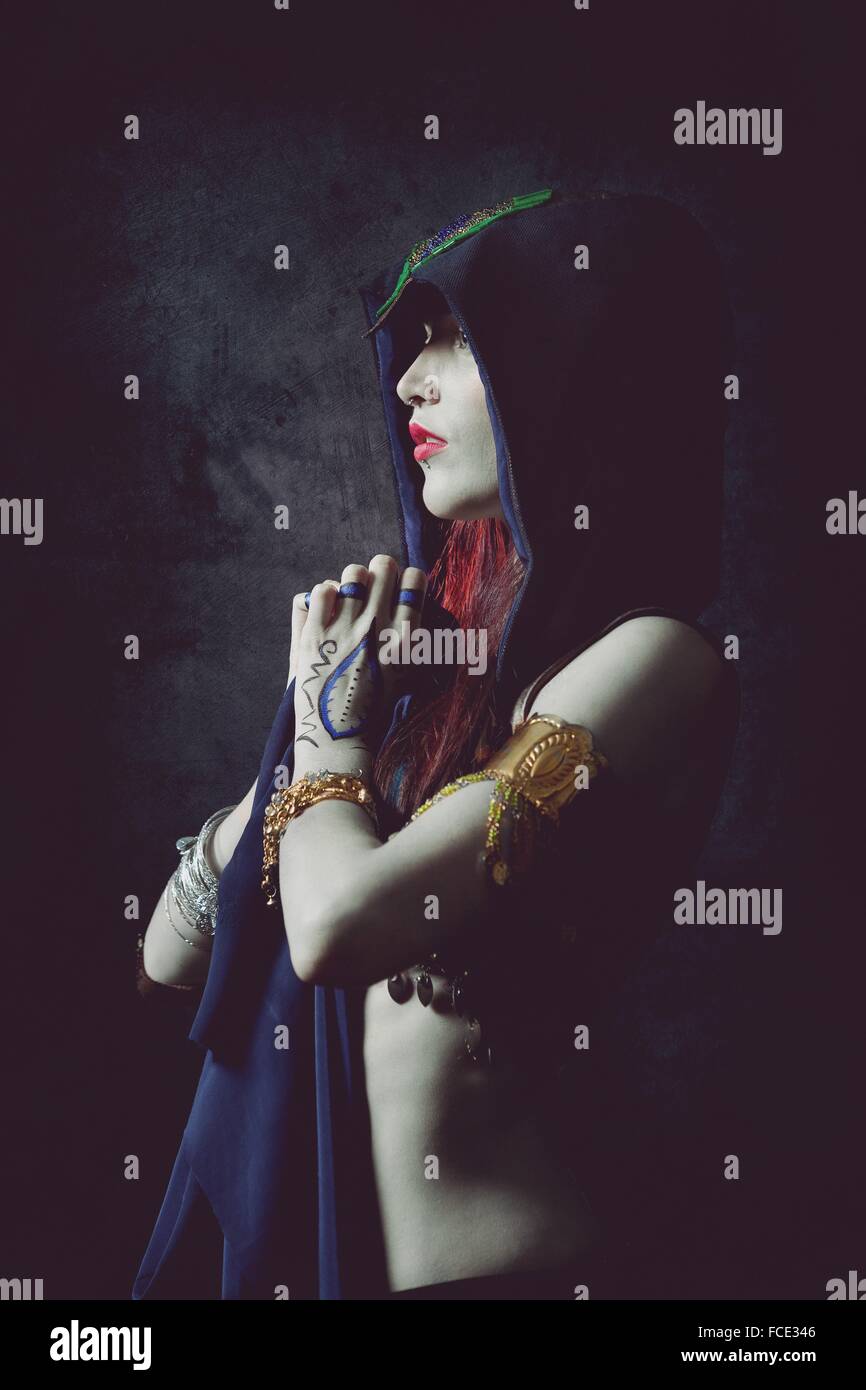 Profile of a mystical woman in ethnic dress Stock Photo - Alamy