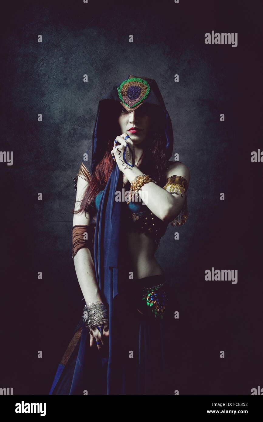 Mystical woman in ethnic dress Stock Photo - Alamy