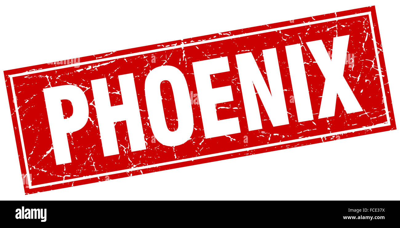 Phoenix red square grunge vintage isolated stamp Stock Photo - Alamy