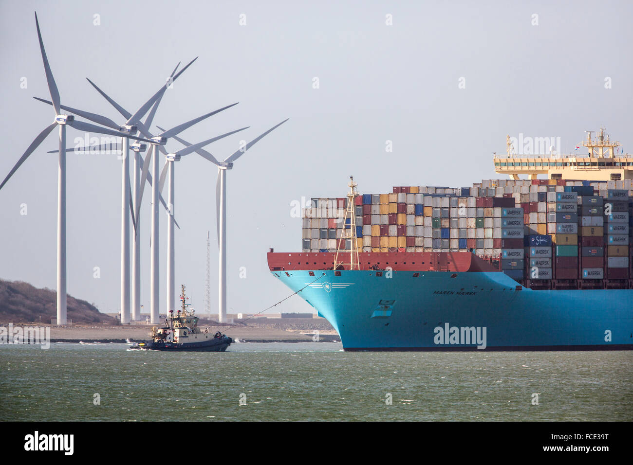 Netherlands, Rotterdam. Port of Rotterdam. Maasvlakte 2 port. Maersk ...