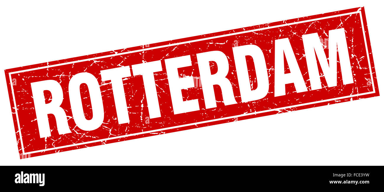 Rotterdam red square grunge vintage isolated stamp Stock Photo - Alamy