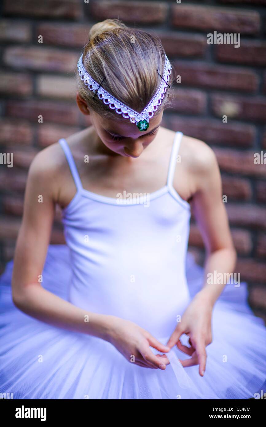 Young girl wearing a ballet suit Stock Photo - Alamy