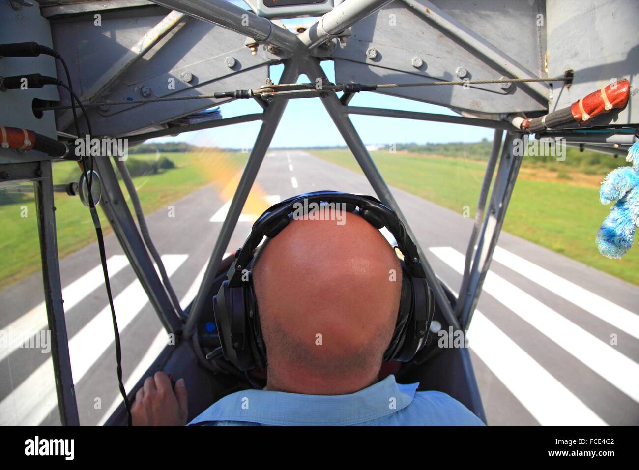 Pilot at landing Stock Photo - Alamy