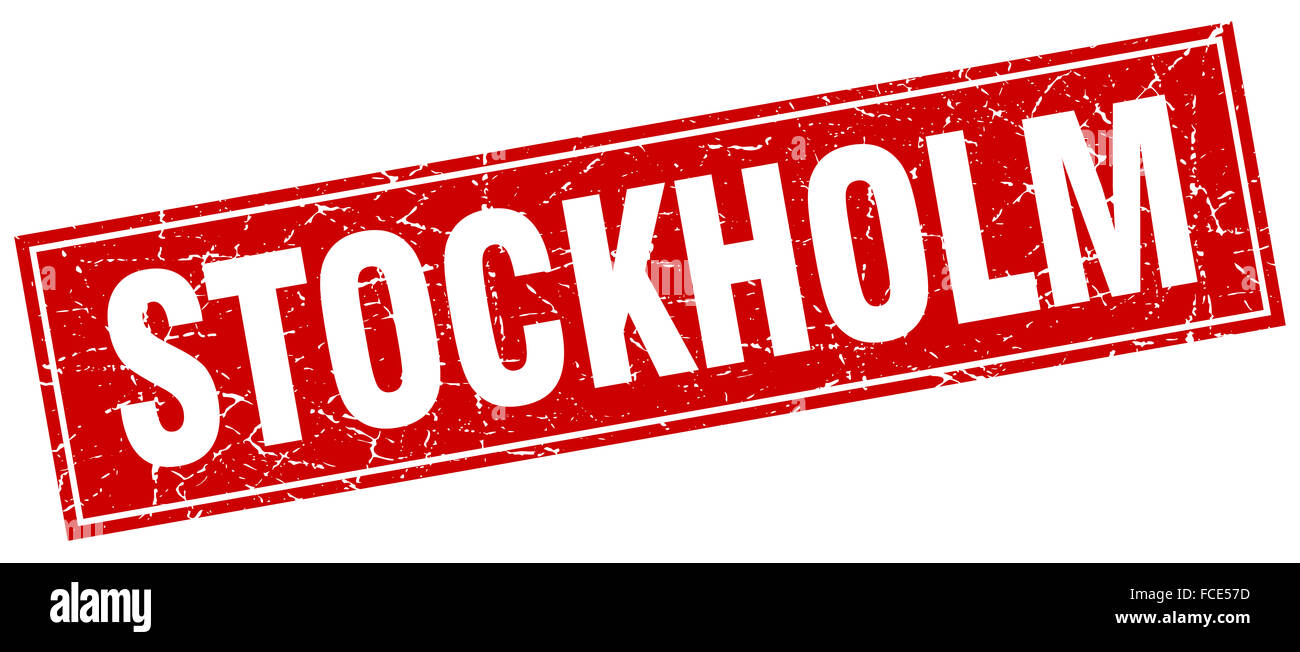 Stockholm red square grunge vintage isolated stamp Stock Photo - Alamy