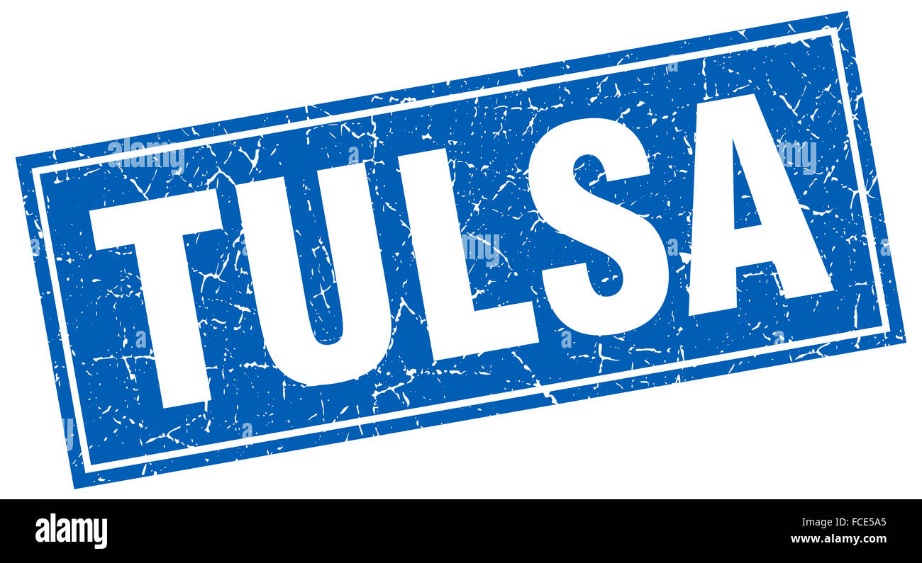Tulsa blue square grunge vintage isolated stamp Stock Photo - Alamy