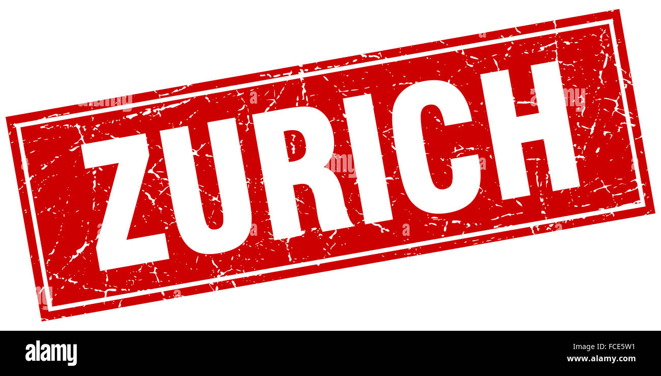 Zurich red square grunge vintage isolated stamp Stock Photo - Alamy