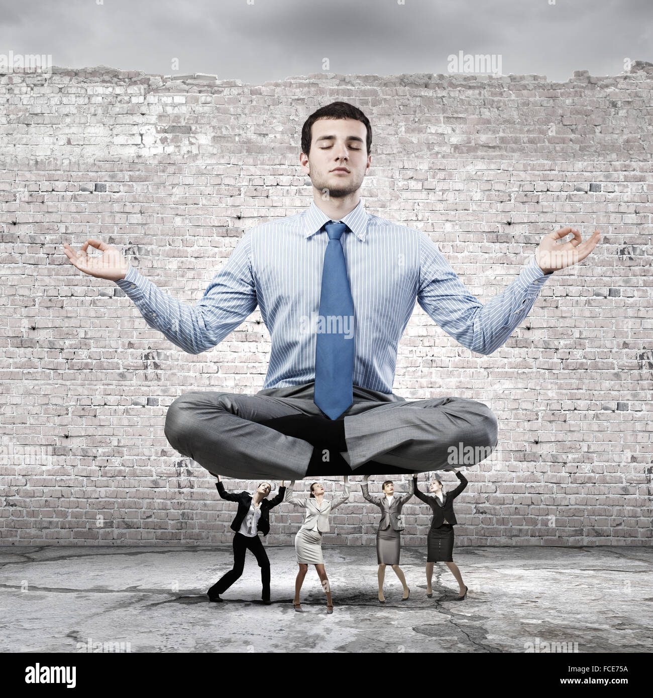 Group lotus pose in office hi-res stock photography and images - Alamy