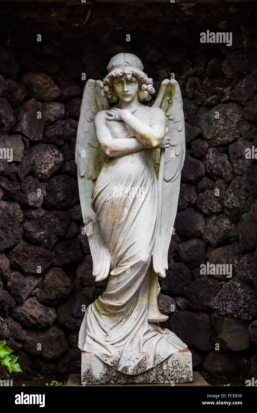 Madeira Island, Monte Palace Tropical Gardens, angel statue Stock Photo ...