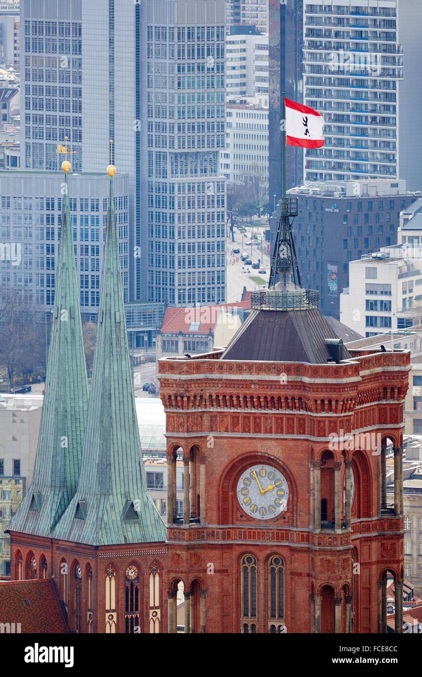 Rotes Rathaus Red City Hall, Alexanderplatz, Berlin, Germany Stock ...