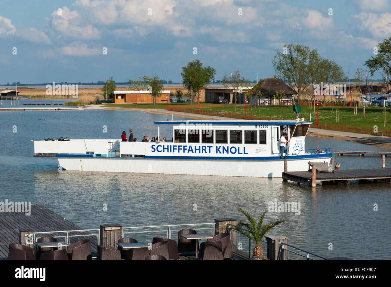 Bike and passenger ferry on Lake Neusiedl, Rust, UNESCO World Heritage ...