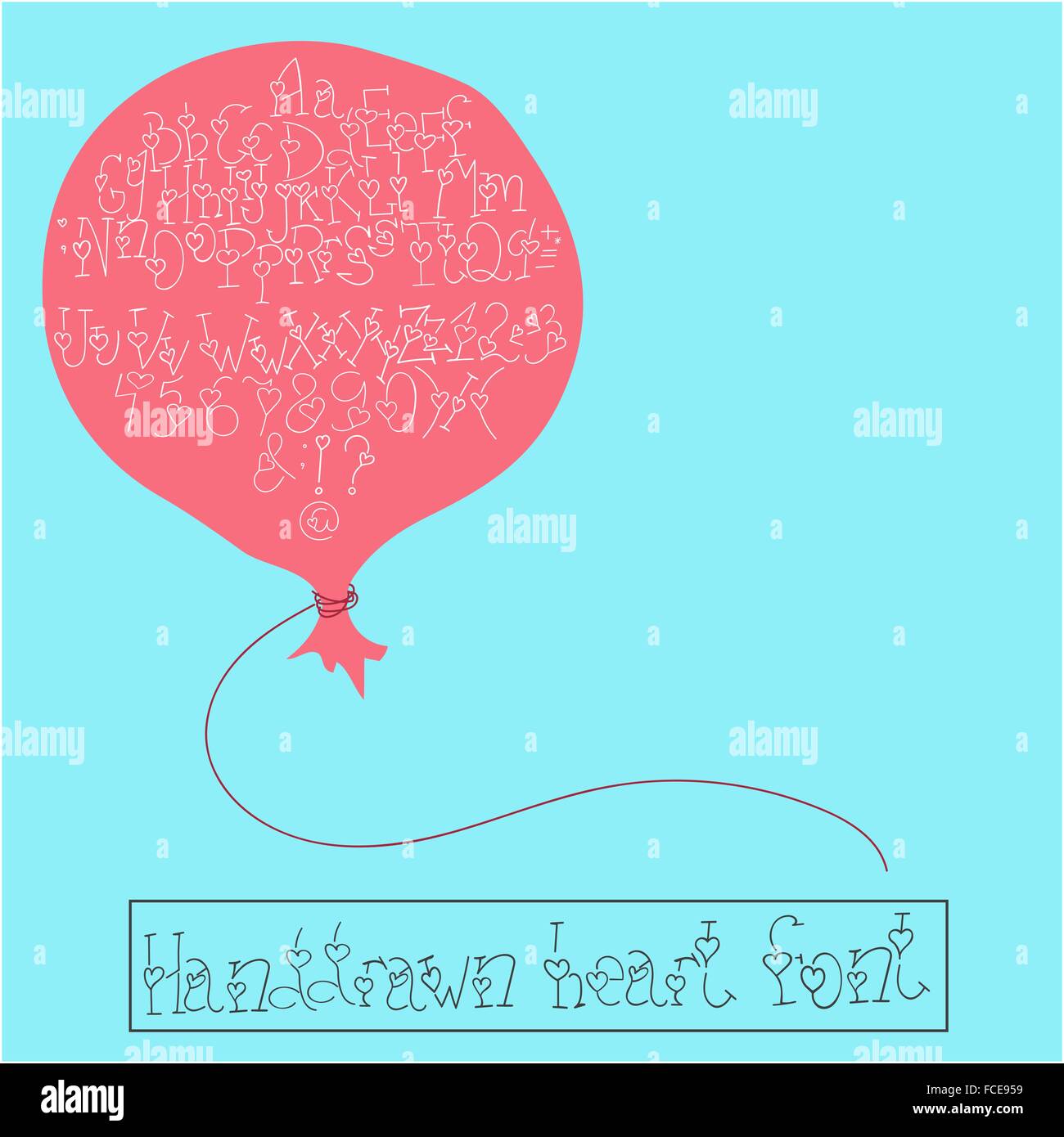 Hand drawn heart font Stock Vector Image & Art - Alamy