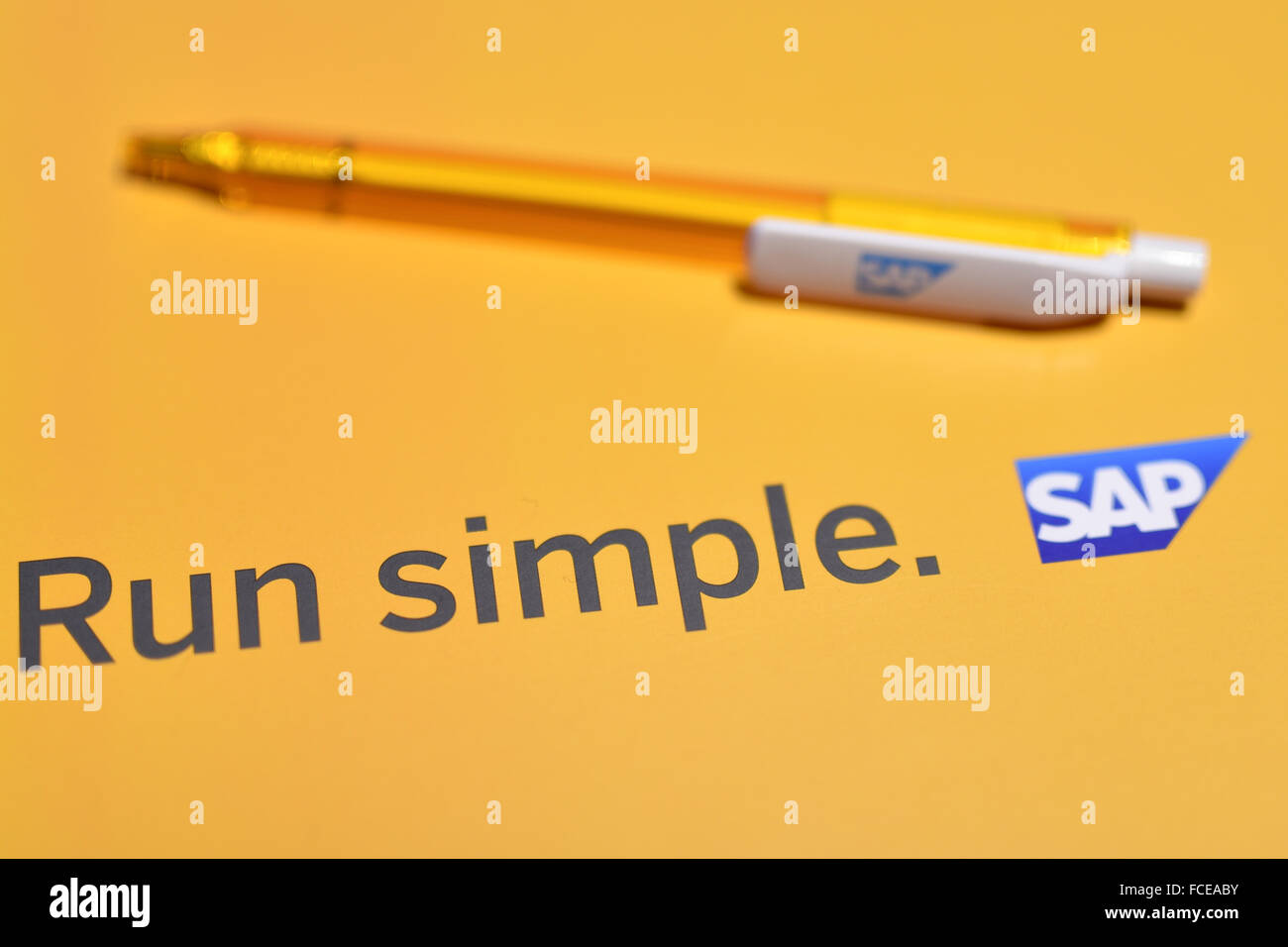 Walldorf, Germany. 22nd Jan, 2016. The motto of the software enterprise ...