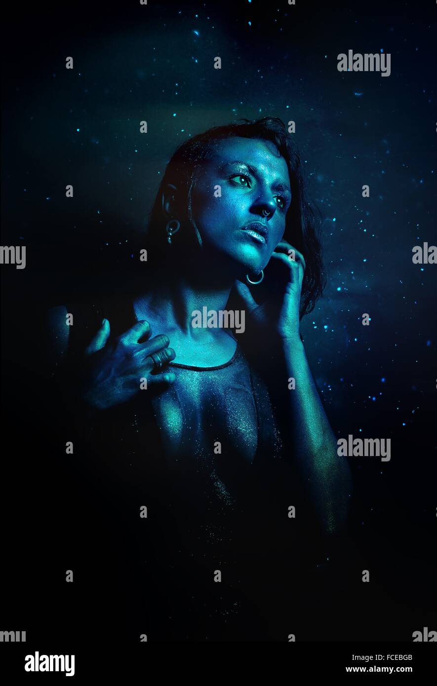 Night portrait woman in hi-res stock photography and images - Alamy