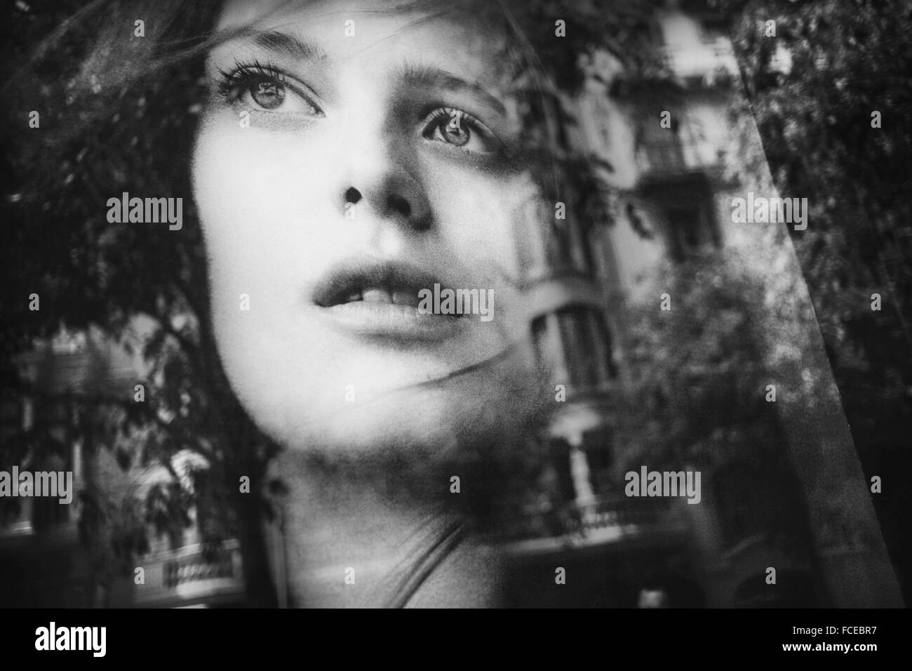 Reflections in window Black and White Stock Photos & Images - Alamy