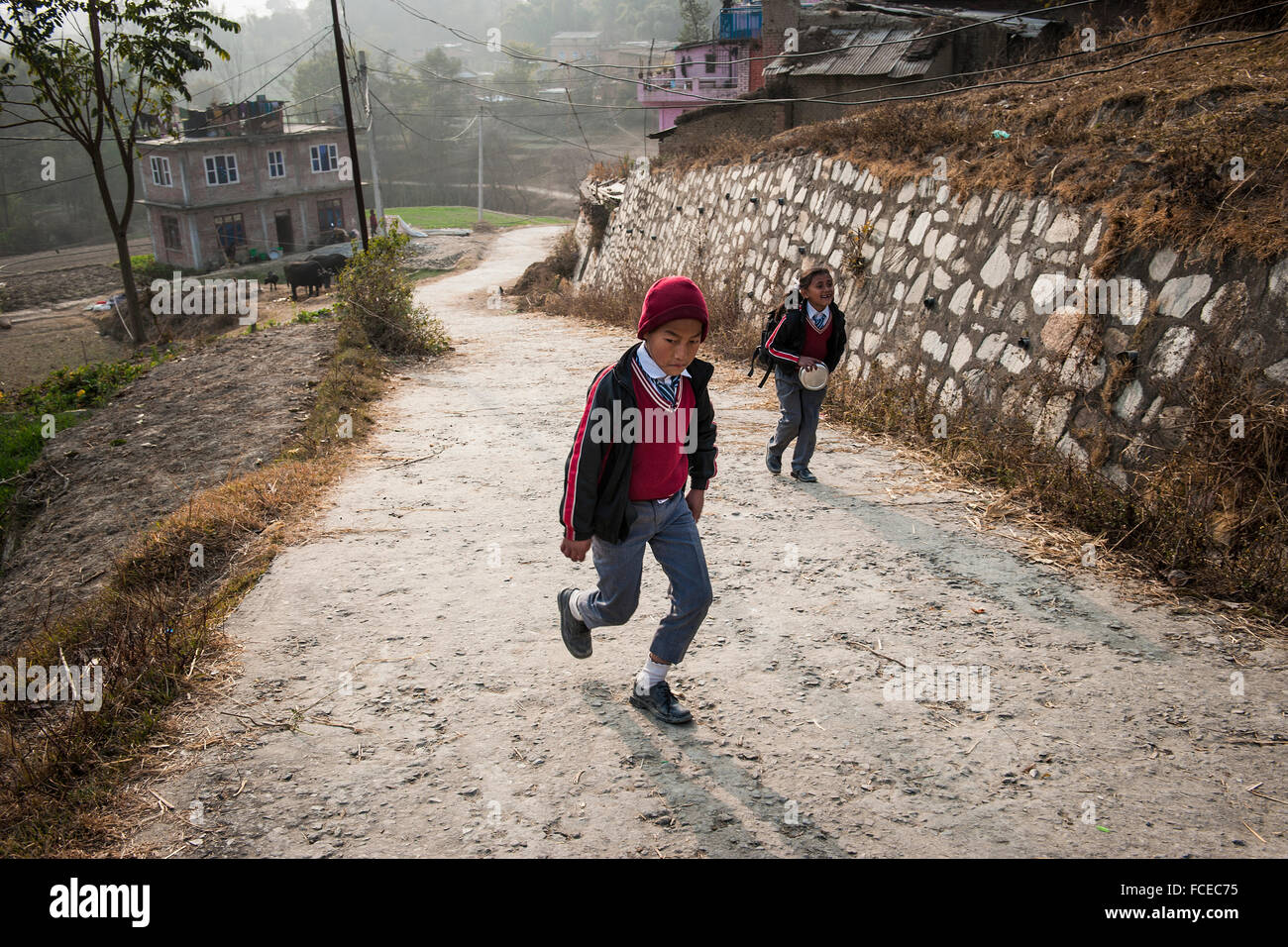 Nepal, Tathali, students Stock Photo - Alamy
