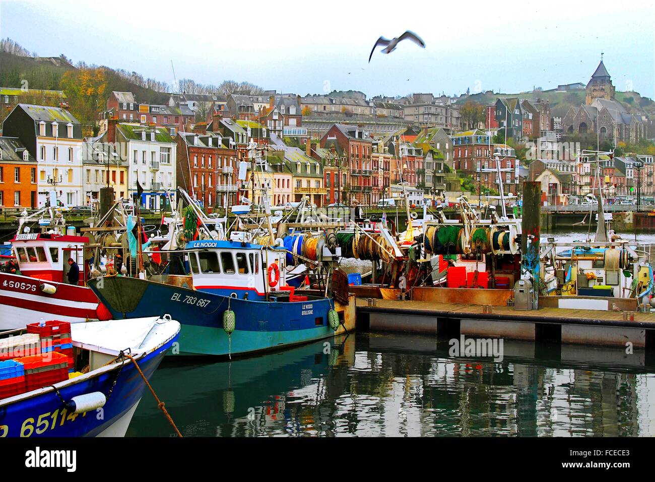 Fishing harbour at Le Treport, Seine-Maritime, Upper Normandy, France ...