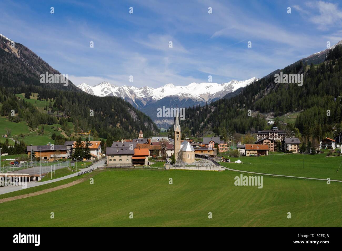 Albula, Bergün, UNESCO World Heritage Site Rhaetian Railway in the ...