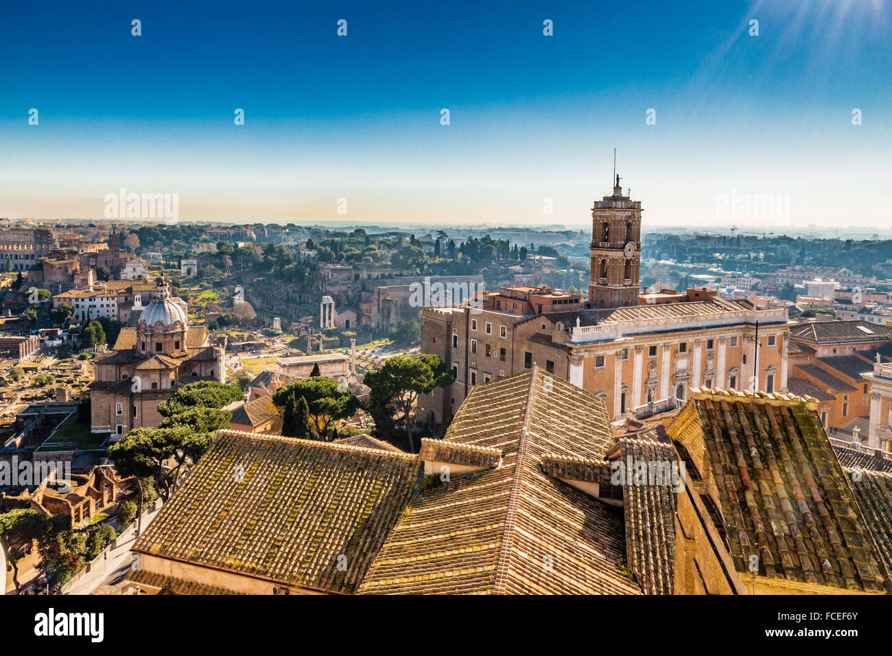 ancient roofs of Rome, Italy Stock Photo - Alamy