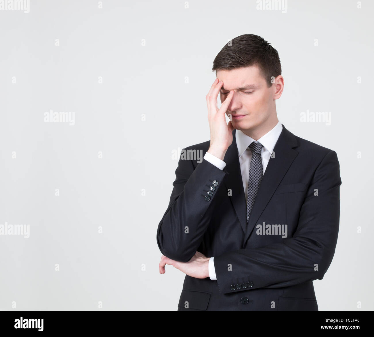 Portrait of a stressed businessman Stock Photo - Alamy