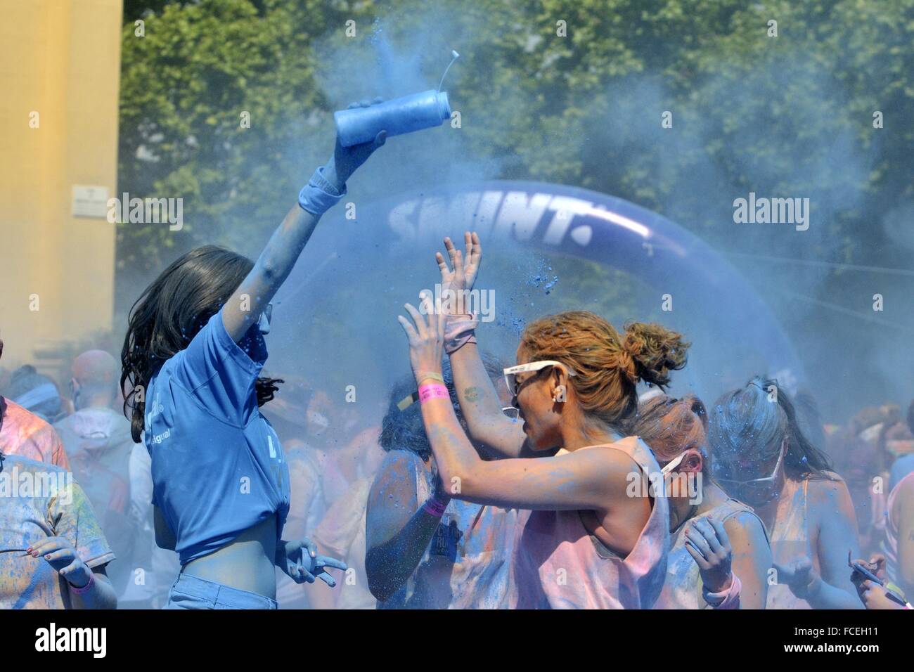 The Color Run Festival. Barcelona. Catalonia. Spain Stock Photo - Alamy